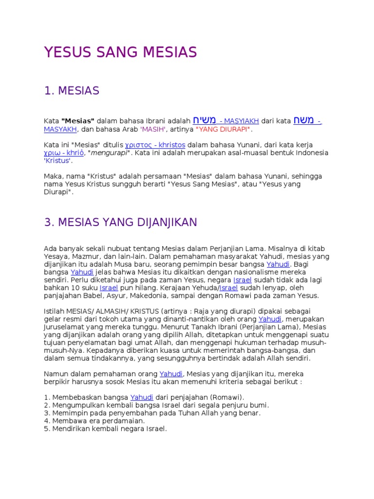 Yesus Sang Mesias | PDF