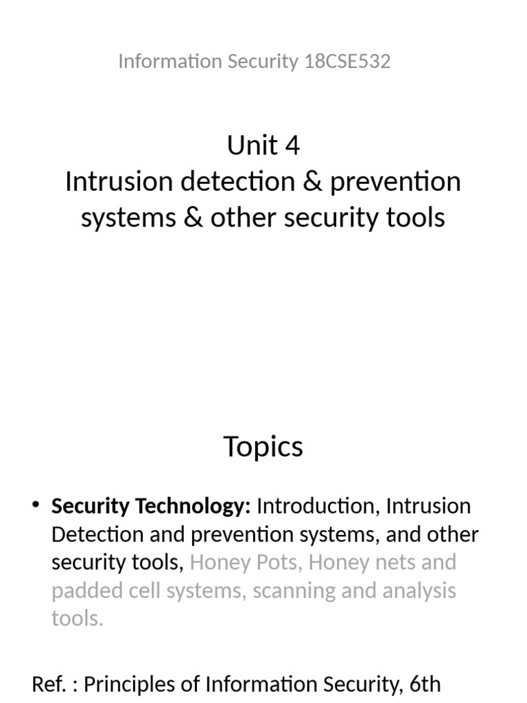Info - Security U4. Ch.7 Intrusion Detection and Prevention System | PDF | Computer Network ...