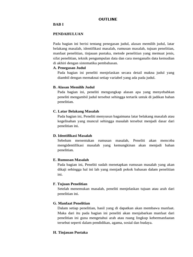 Contoh Outline | PDF | Sains & Matematika
