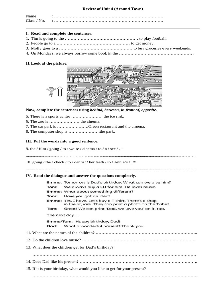 Review of Unit 4 - Grade 3 | PDF | Games & Activities | Language Arts ...