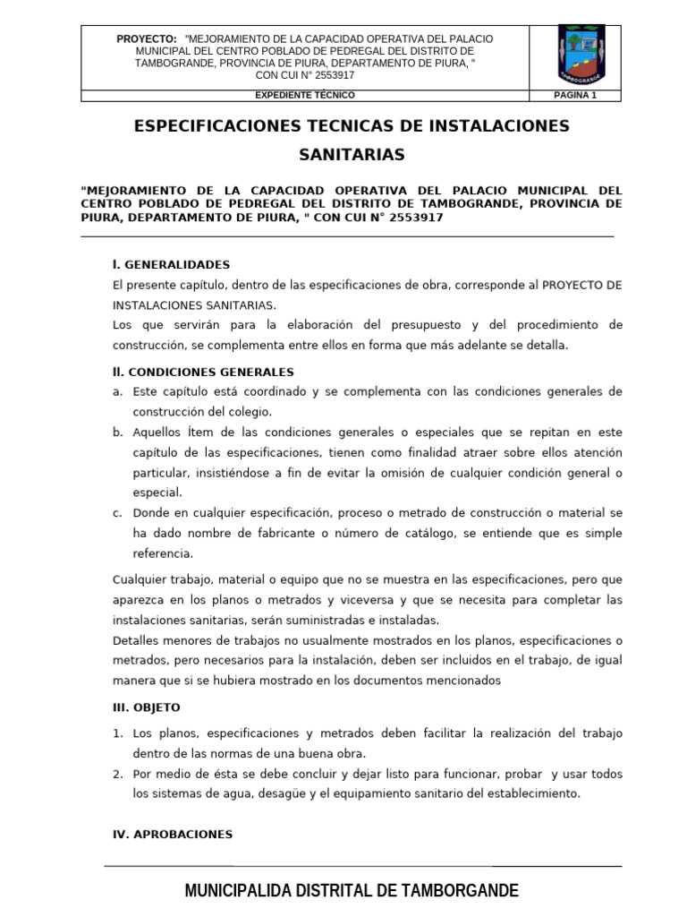 Esp. Tecnicas Inst. Sanitarias Palacio Pedregal | PDF | Tap (Válvula ... Esp. Tecnicas Inst. Sanitarias Palacio Pedregal | PDF | Tap (Válvula ...
