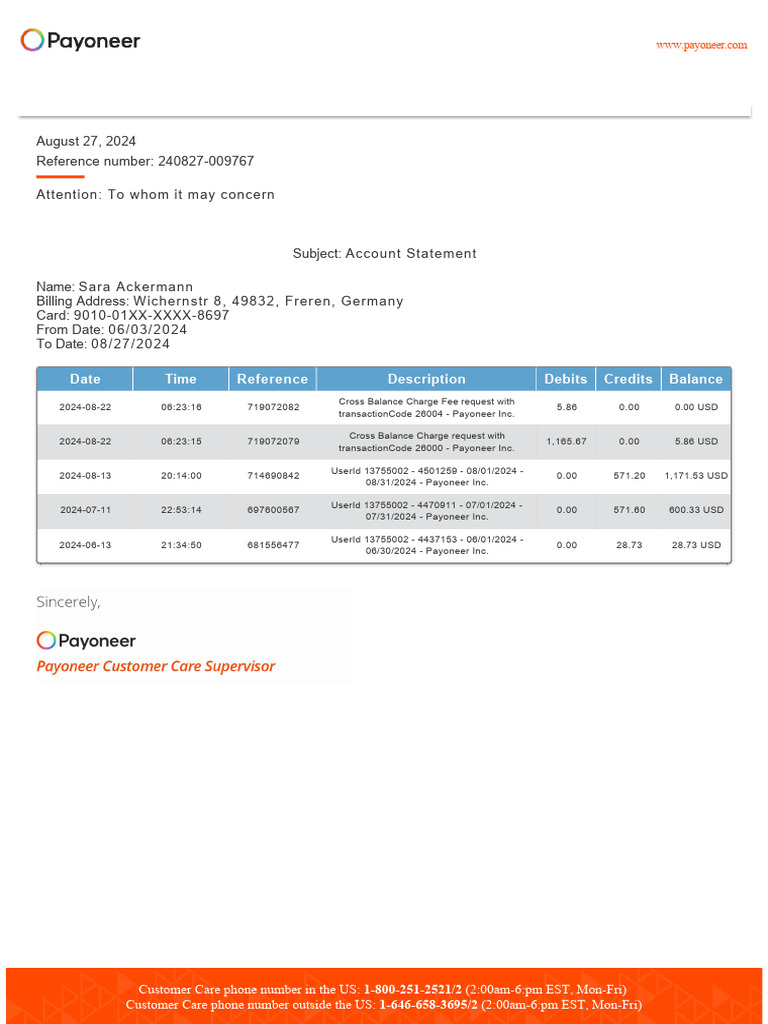 Transaction History - 8697 | PDF