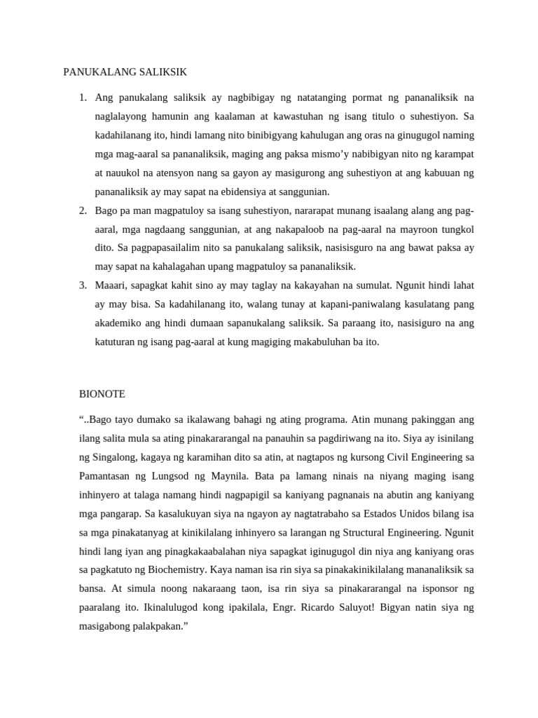 Sa - Panukalang Saliksik | PDF