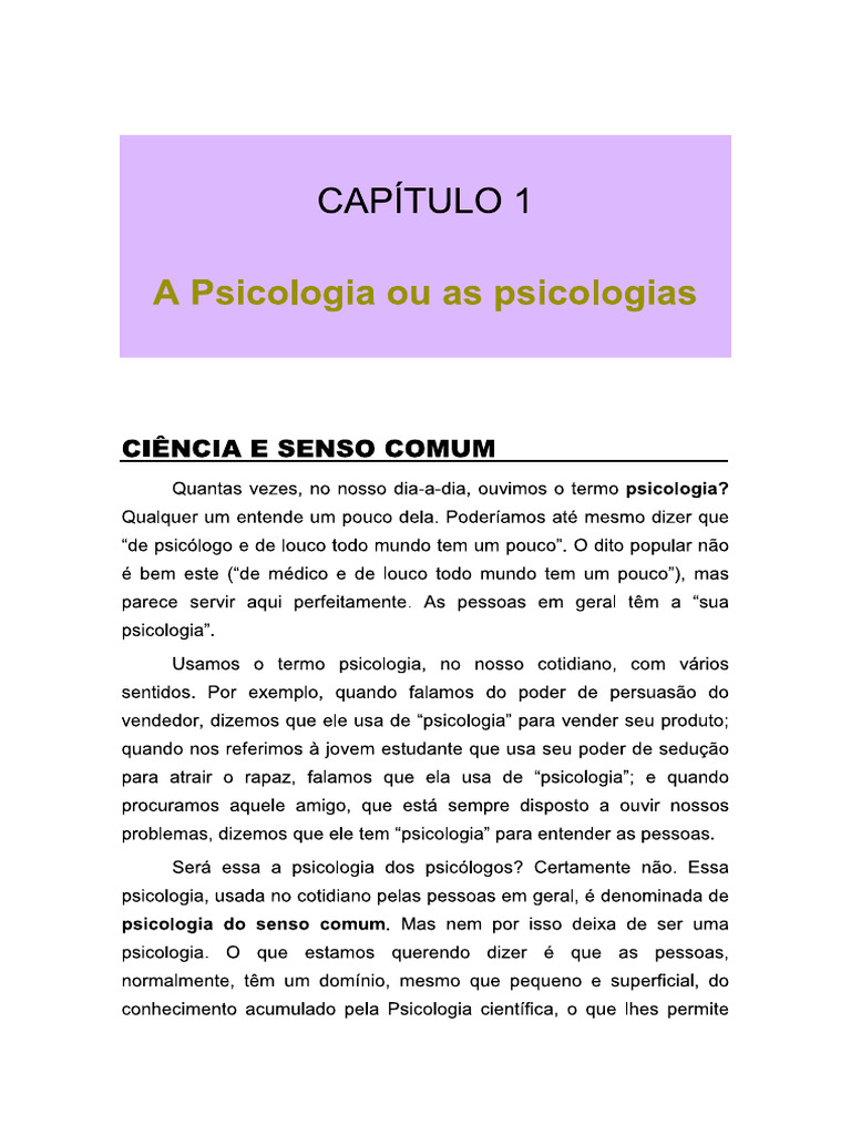 08.06 - Psicologia Ou Psicologias - Ana Bock | PDF