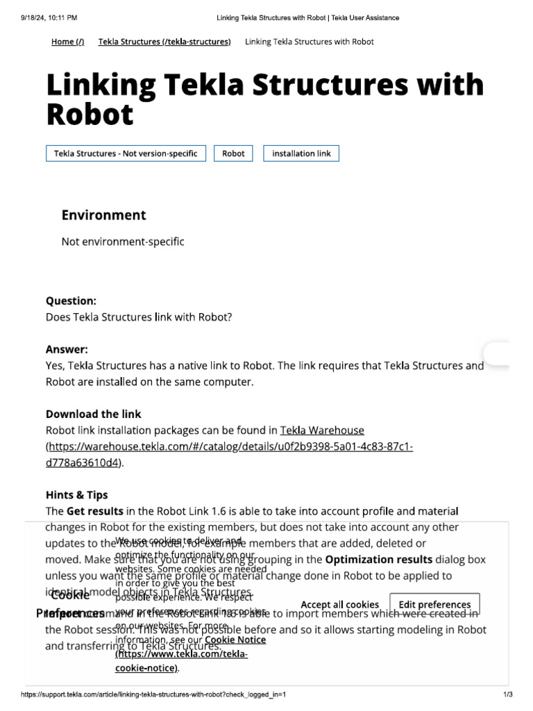 Guide To Linking Tekla With Robot Structural Analysis | PDF