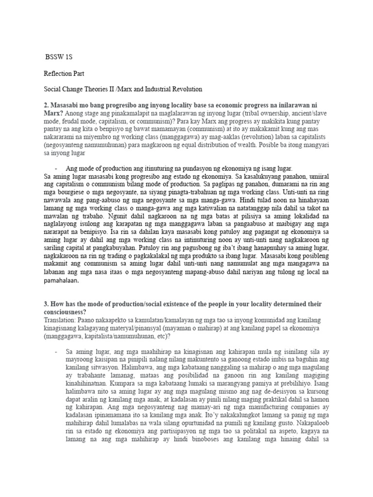 Social Change Theories II Reflection | PDF