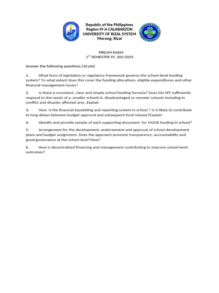 Prelim Exam For Financial Management | PDF