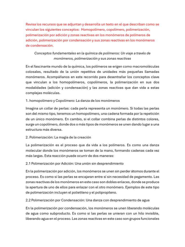 Química de Polímeros: Homopolímeros y Copolímeros | PDF | Polímeros ...