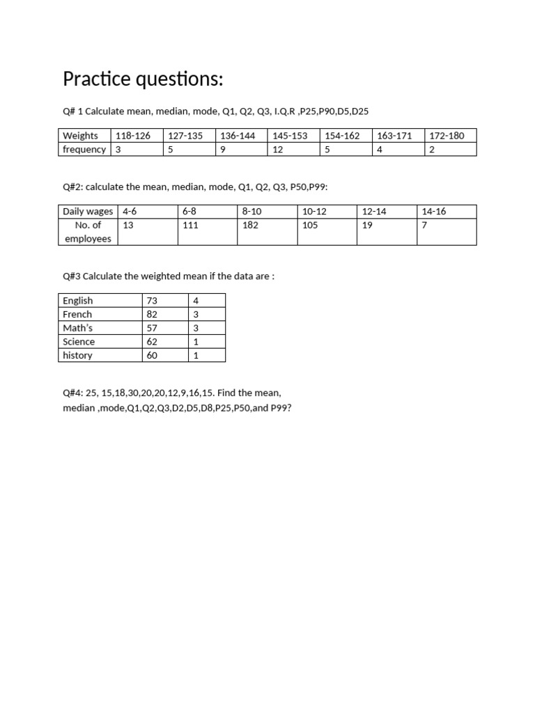 Practice Questions | PDF