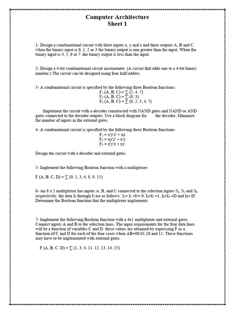 Sheet 1 | PDF | Teaching Methods & Materials | Computers