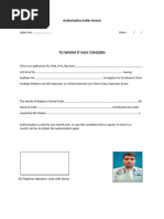 Aadhar Authorization Letter Format | PDF