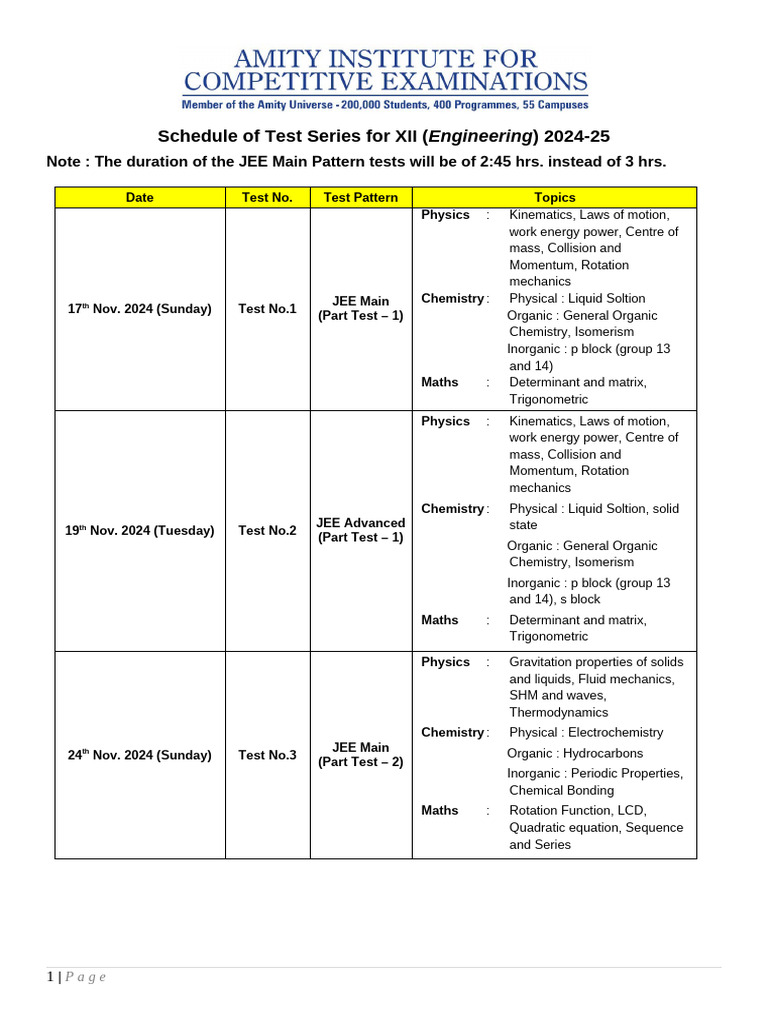 Test Series - JEE (24-2025) - AICE | PDF | Chemistry | Organic Compounds