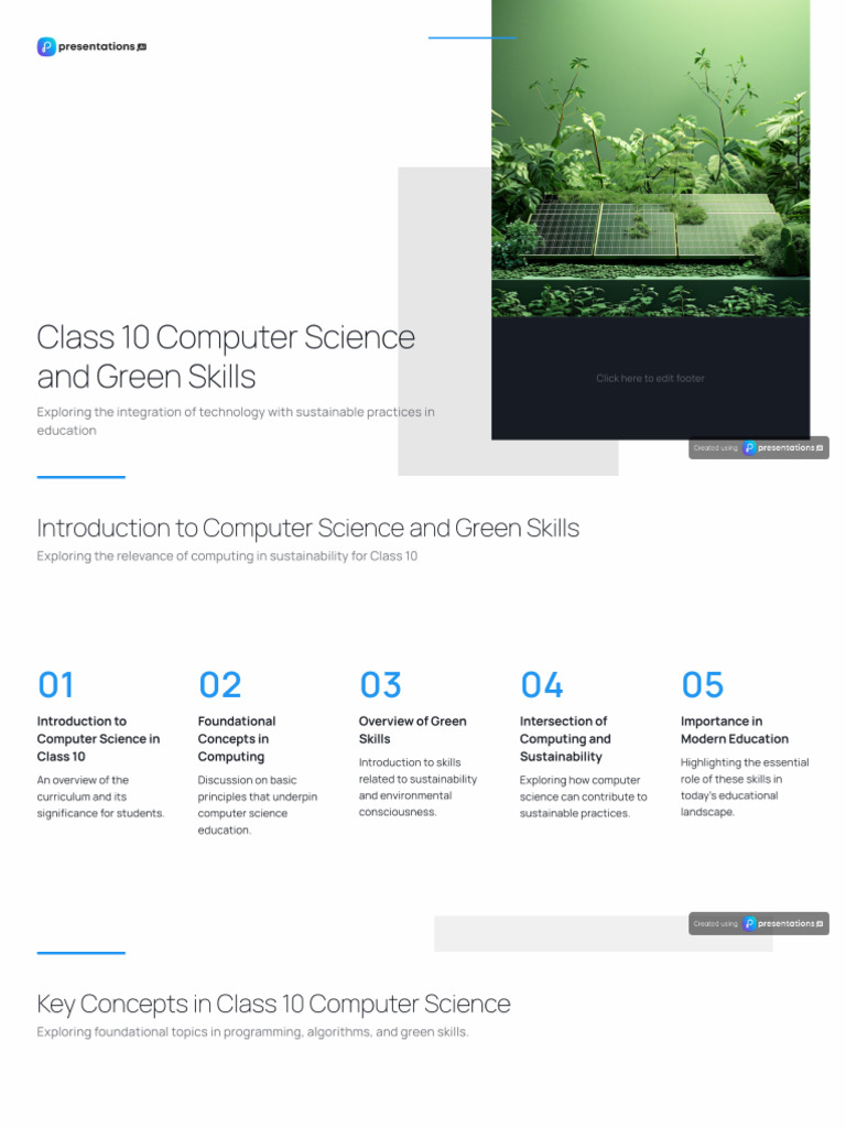 Class 10 Computer Science Green Skill Presentation | PDF
