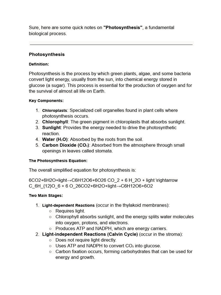 Photosynthesis | PDF