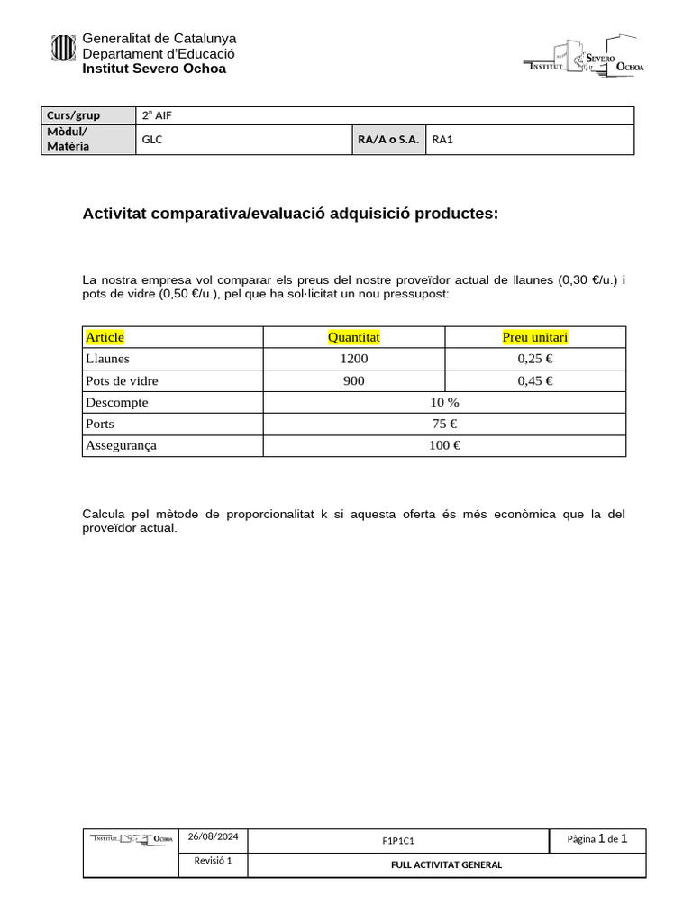 Activitat - 6 - Evaluació adquisició-GLC | PDF