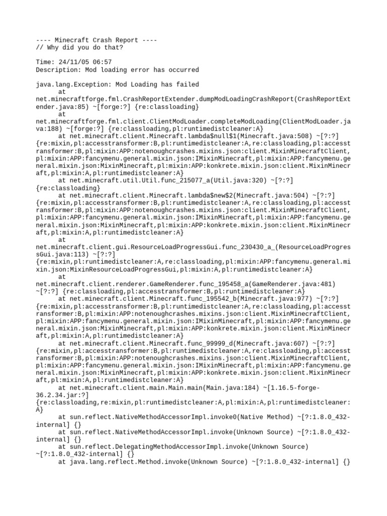 Minecraft Pixelmon Mod Crash Report | PDF | Operating System Technology | Computer Science