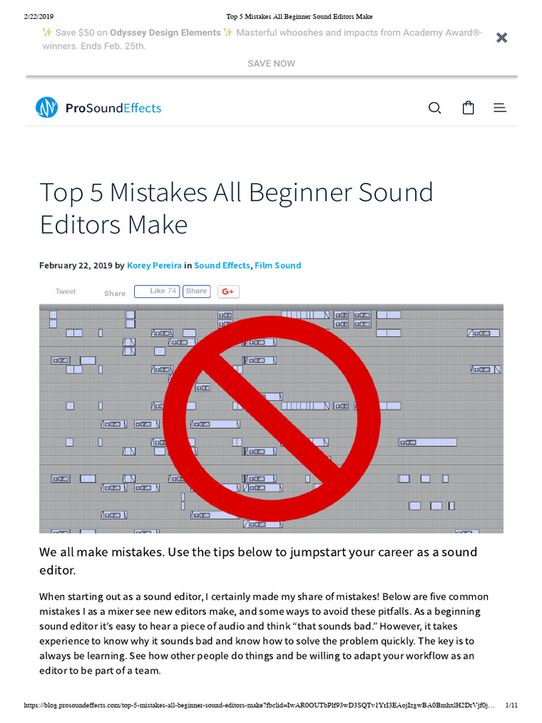 Top 5 Mistakes All Beginner Sound Editors Make | PDF