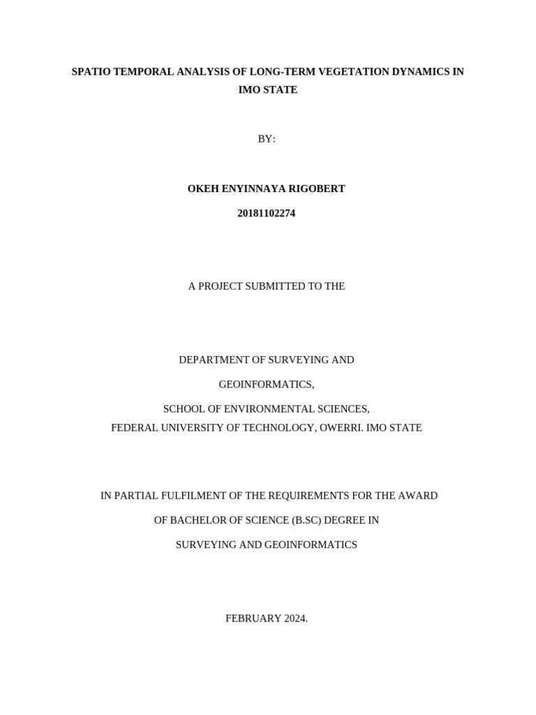 Spatio Temporal Analysis Of Long Term Vegetation Pdf Vegetation Automata Theory