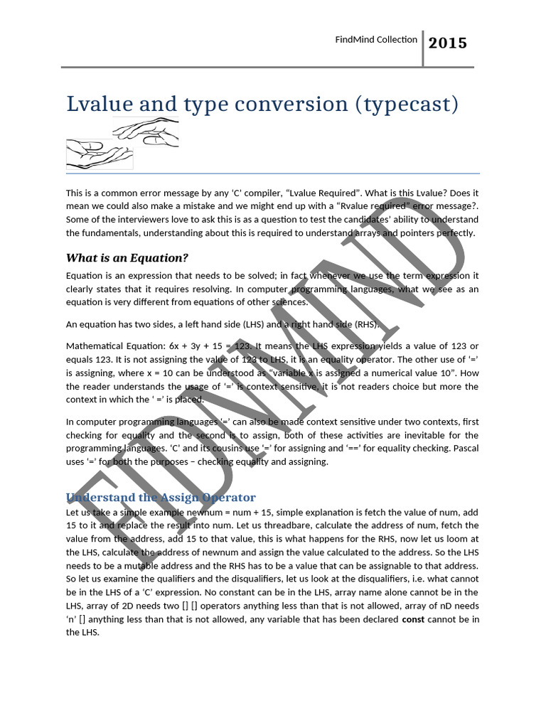 Lvalue and Type Conversion | PDF | Computing | Computer Programming