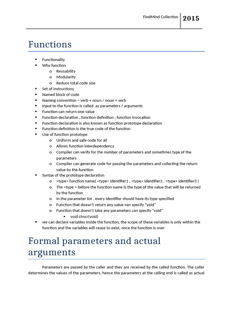 Understanding Functions in C Programming | PDF | Parameter (Computer Programming) | Control Flow