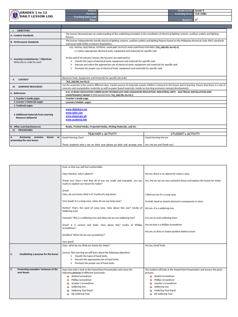 Sample DLP | PDF | Soldering | Learning
