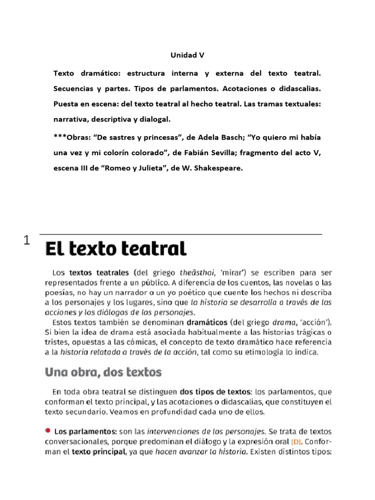 Lengua y Literatura 1er Año. Unidad V | PDF