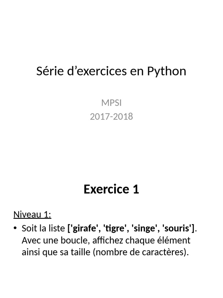 Série D'exercices en Python22 | PDF