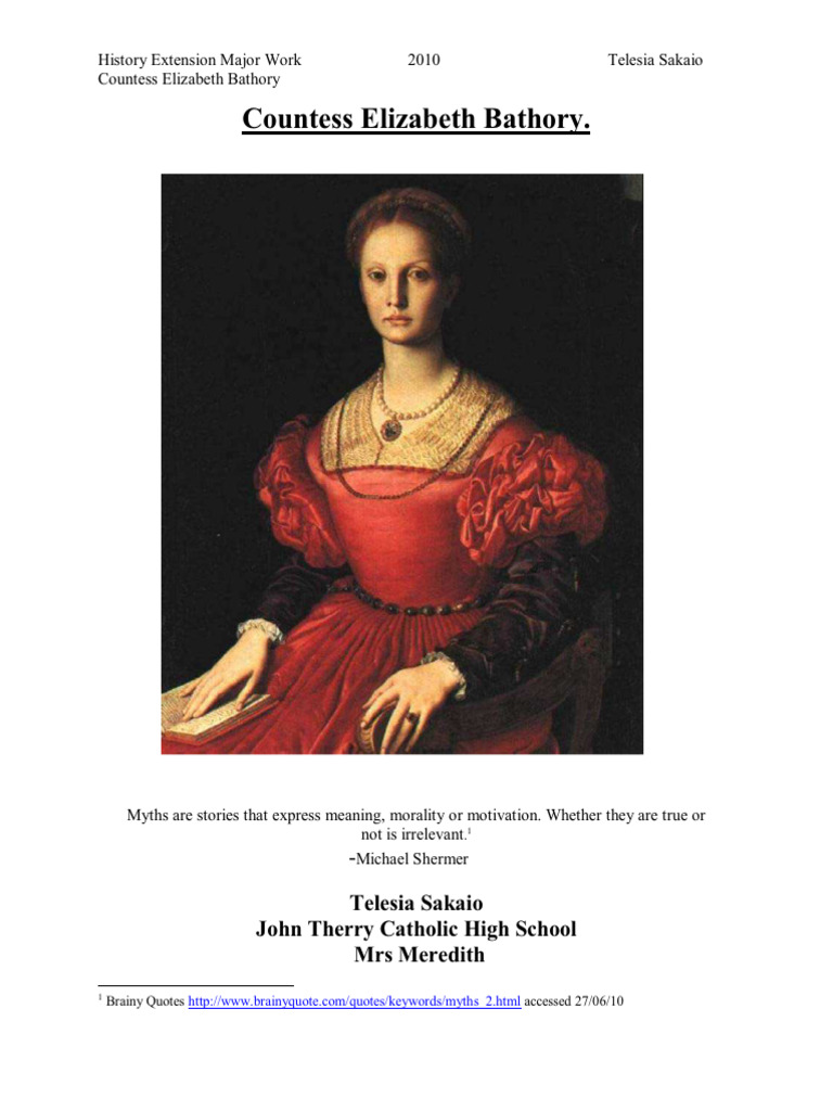 Countess Elizabeth Bathory - Compress | PDF