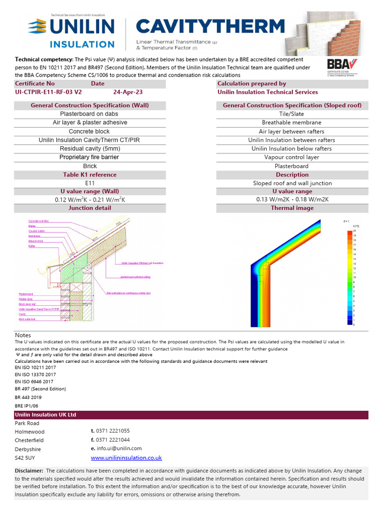 Unilin Insulation U Value Certification | PDF | Building Insulation ...