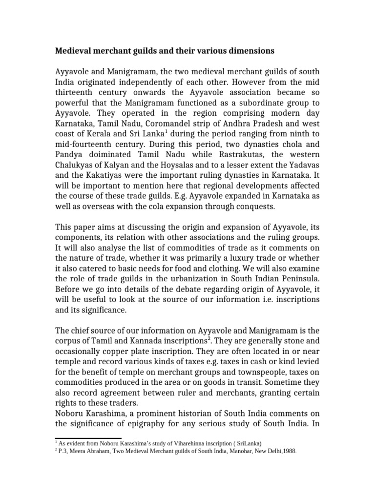 Medieval Merchant Guilds and Their Dimen | PDF