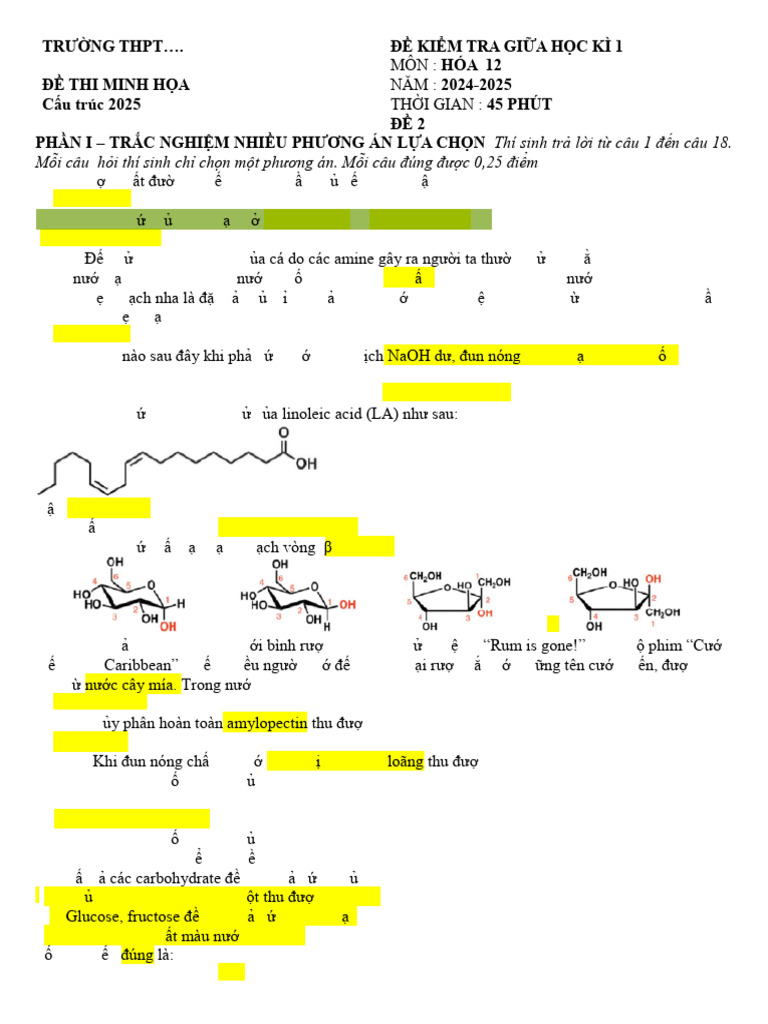 De Thi Hoa Hoc Gki-2 | PDF