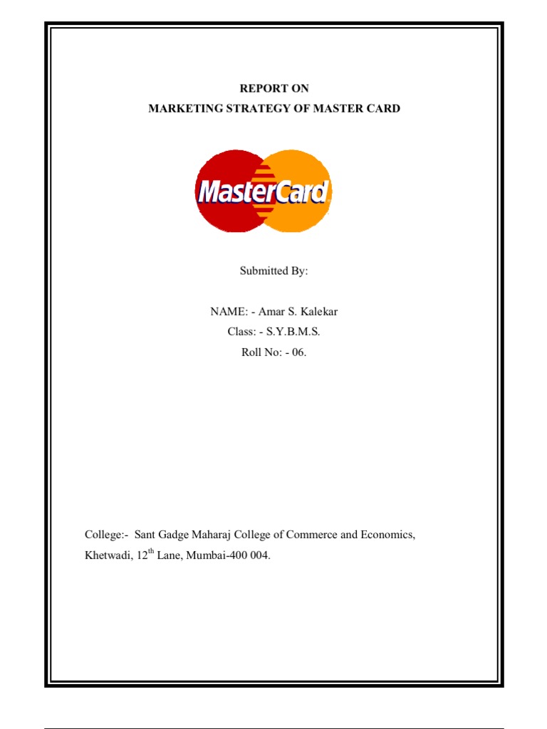 Marketing Strategy of Master Card | PDF | Master Card | Debit Card