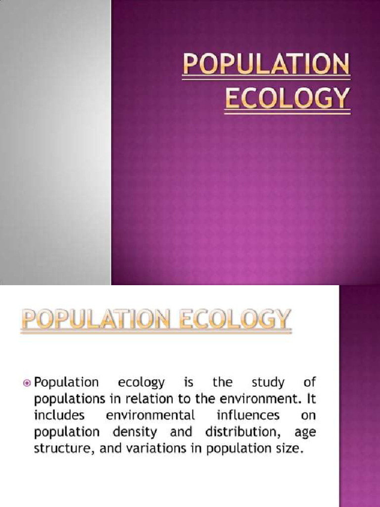 Population Ecology | PDF