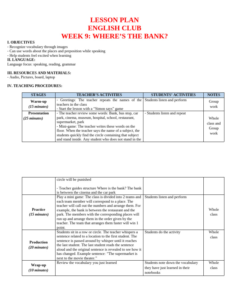 ENGLISH CLUB_WEEK9(Sun) | PDF | English Language | Teachers