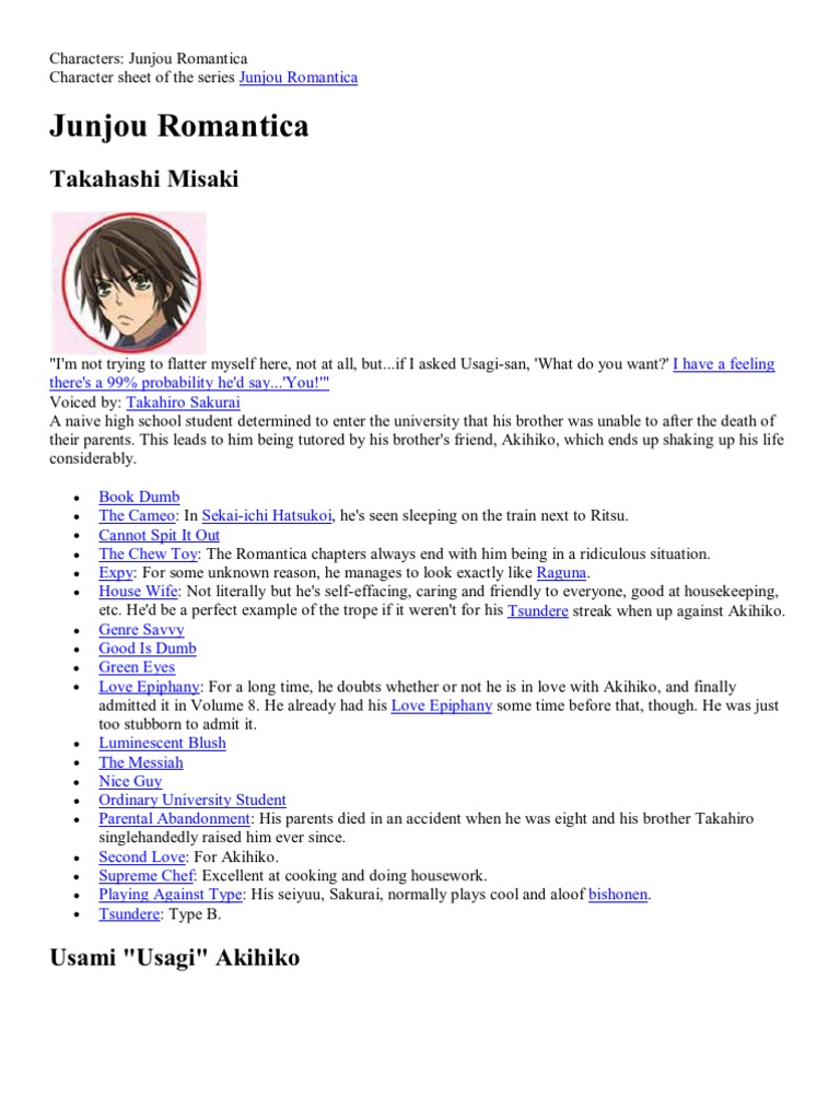 Junjou Romantica Characters
