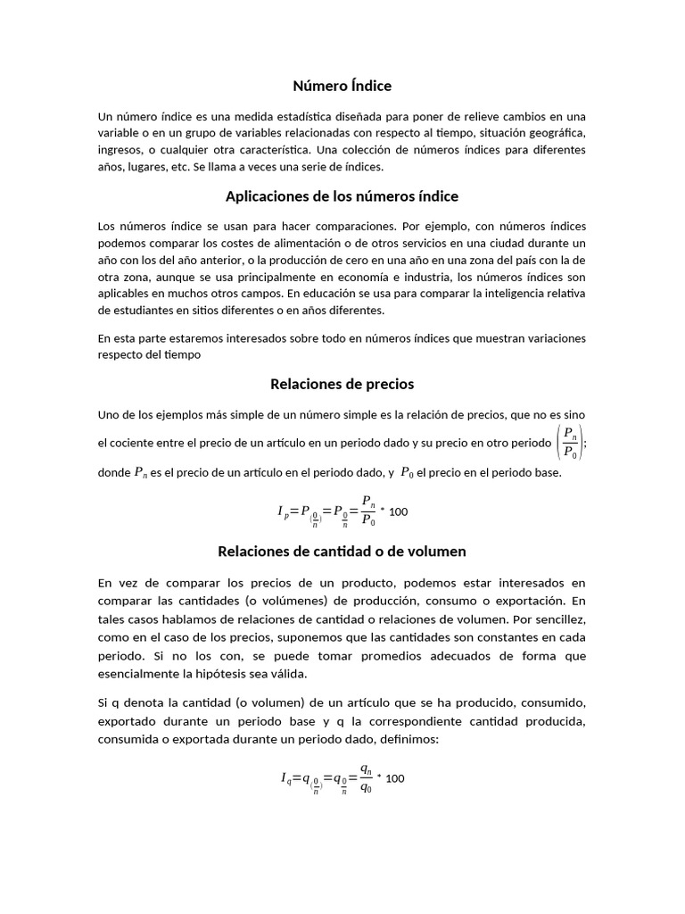 Números Índices Símples y Agregados | PDF | Precios