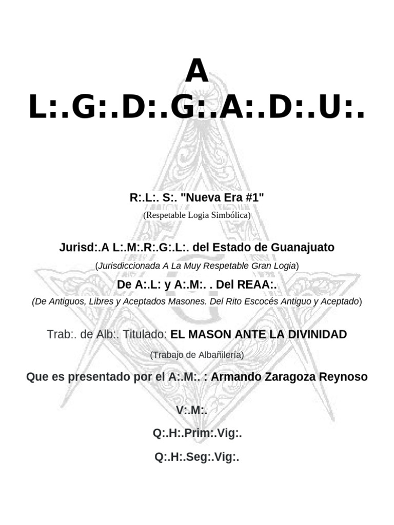 El Masón y la Divinidad | PDF | Dios | Divinidad