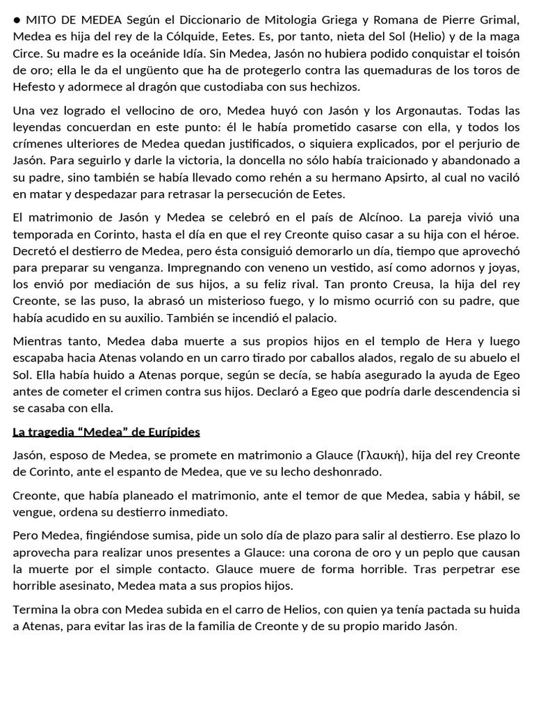 Medea Mito y Teoria | PDF