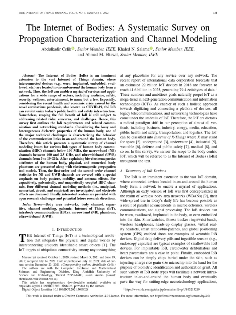 The Internet of Bodies A Systematic Survey On Propagation Characterization and Channel Modeling ...