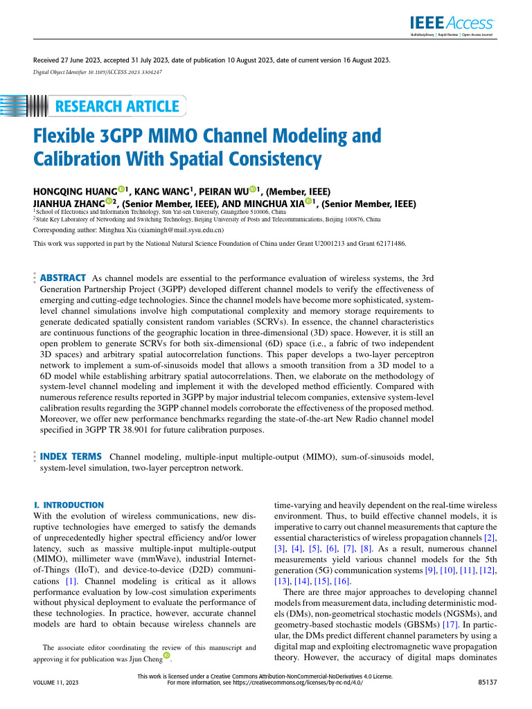 Flexible 3GPP MIMO Channel Modeling and Calibration With Spatial Consistency | PDF | Mimo ...
