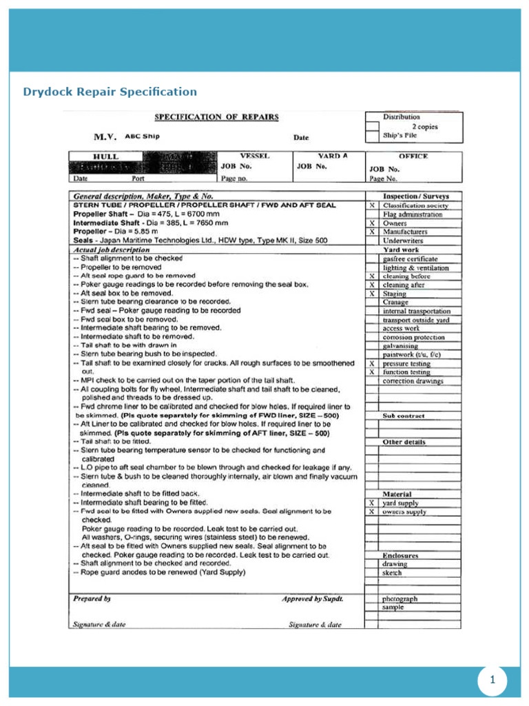 DD Repair Specification | PDF
