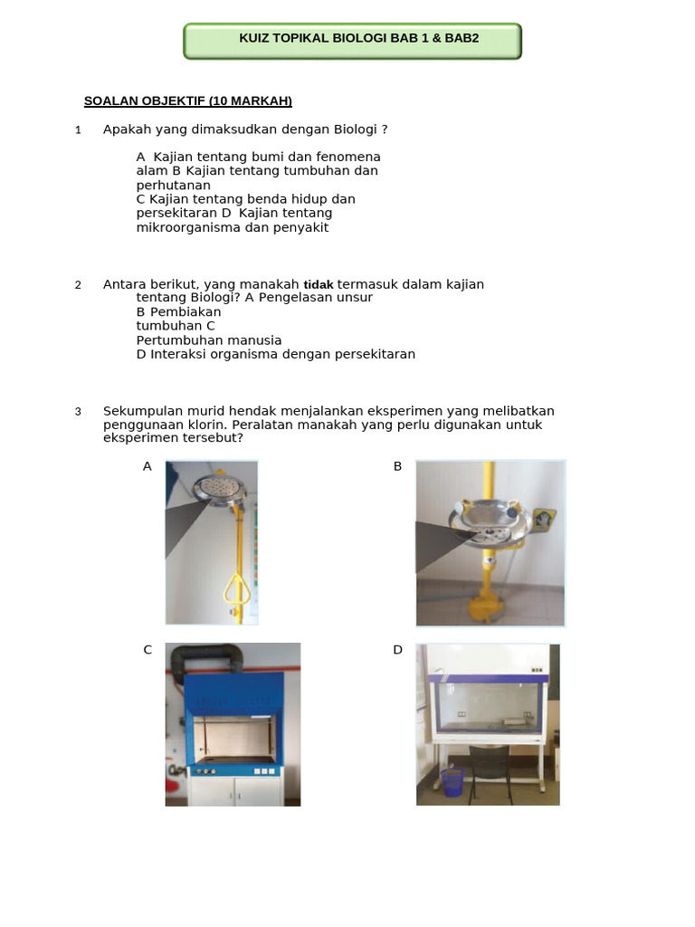 Kuiz Bab 1 & 2.1 | PDF