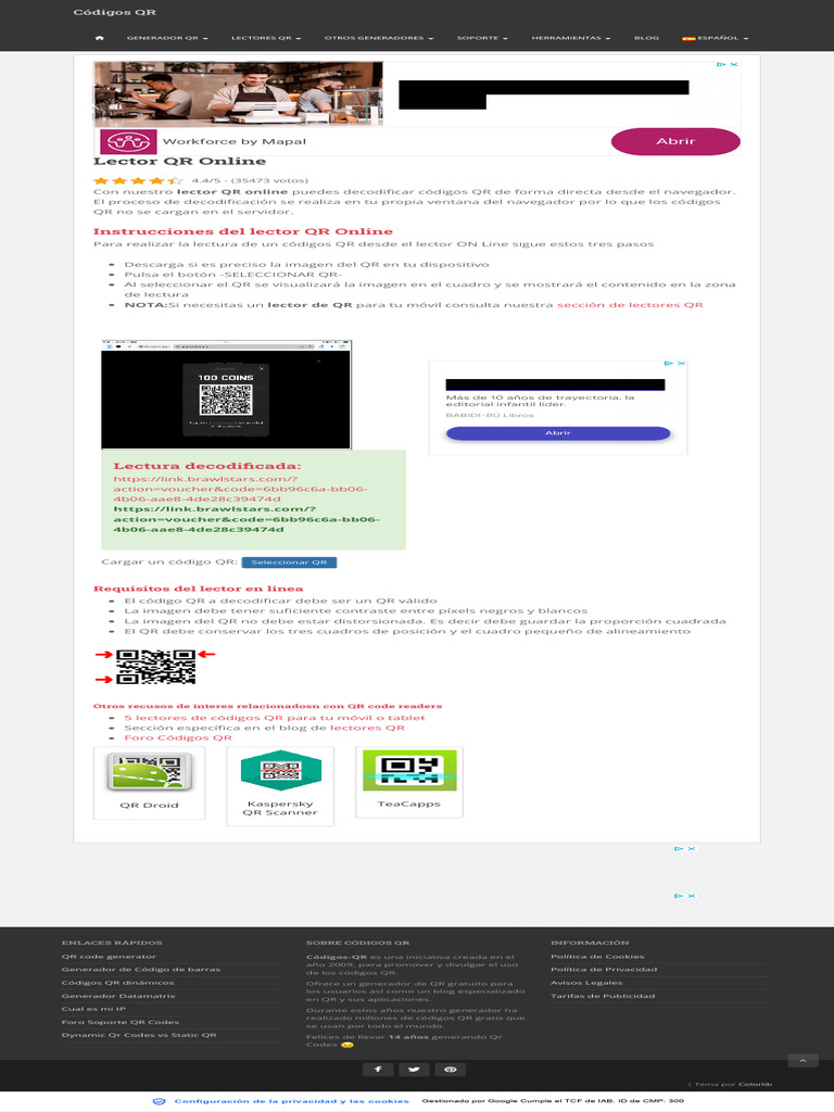 Lector QR Online. Decodifica Códigos QR en Línea Gratis | PDF | Código ...
