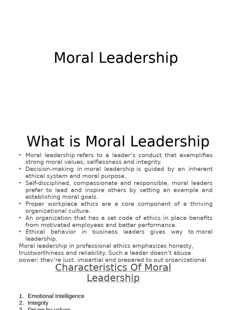 Moral Leadership: Traits and Examples | PDF