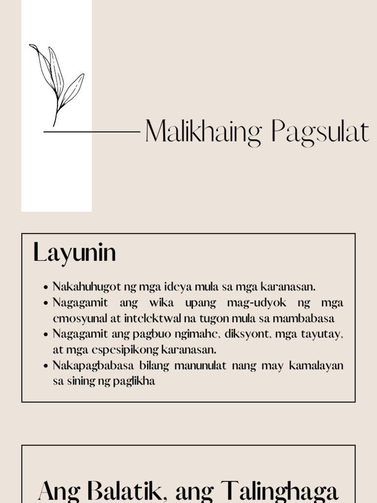 Malikhaing Pagsulat | PDF