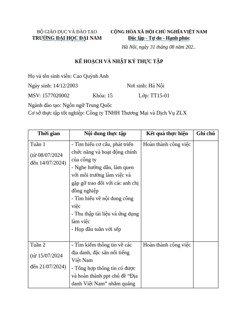 Cao Qu NH Anh - NKTT | PDF