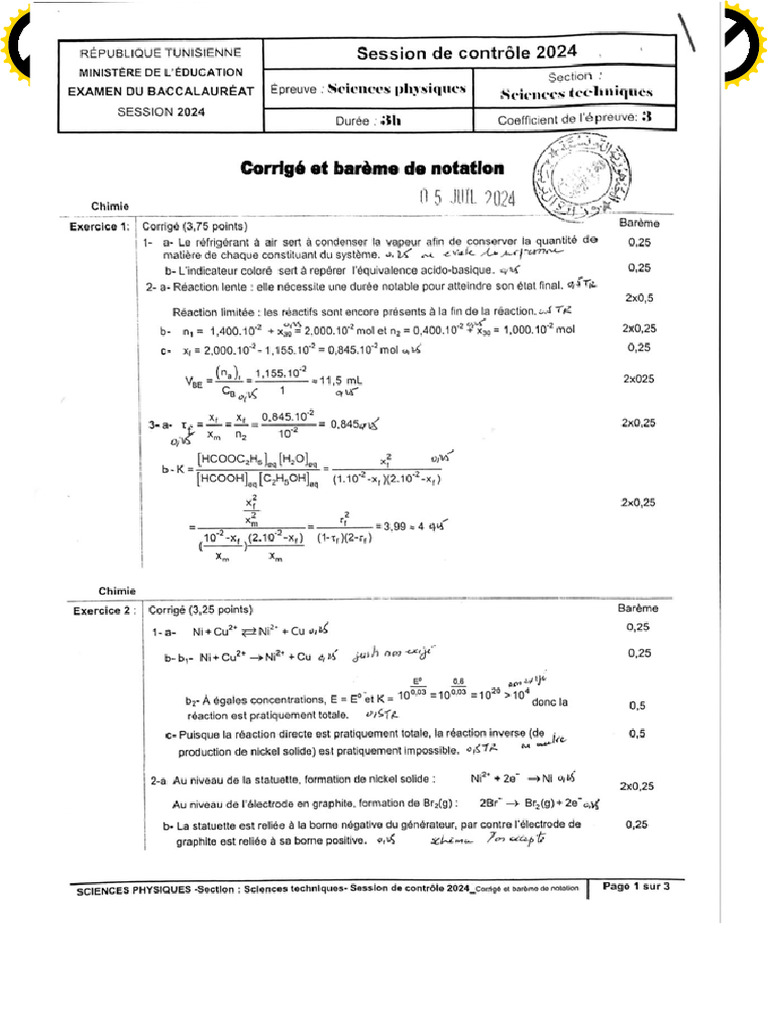 Bac 2024 Tech Controle Correction | PDF