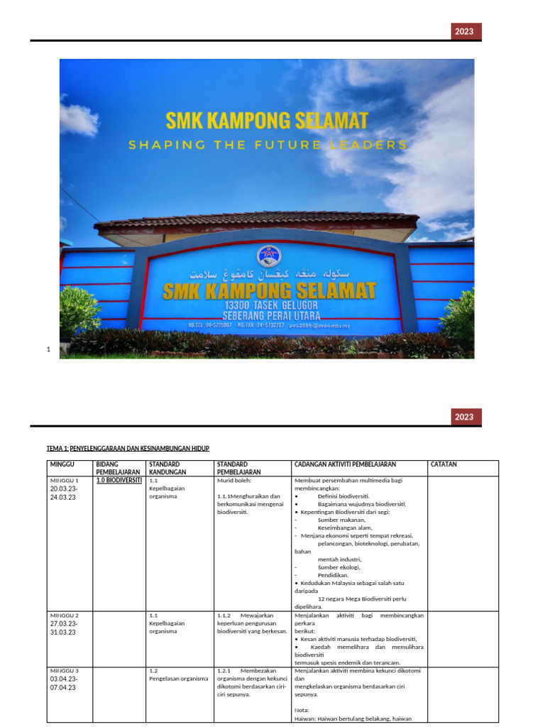 RPT 2023 Sains T2 - Pendekatan Bertema | PDF