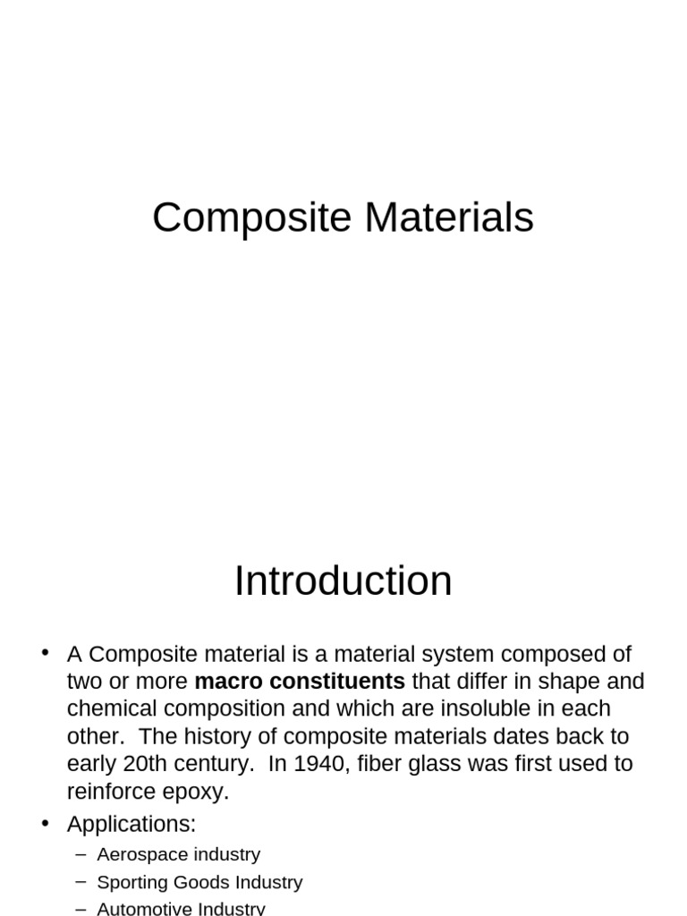 Overview of Composite Materials and Applications | PDF | Composite ...