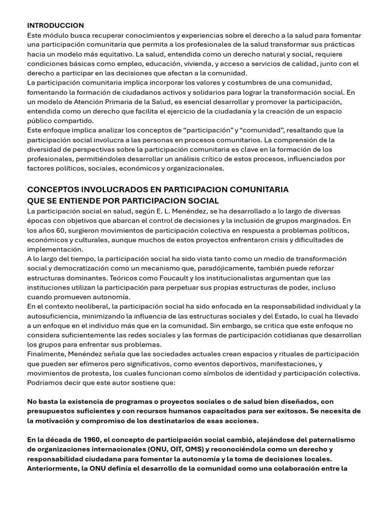 Resumen Comunitario | PDF | Promoción de la salud | Comunidad